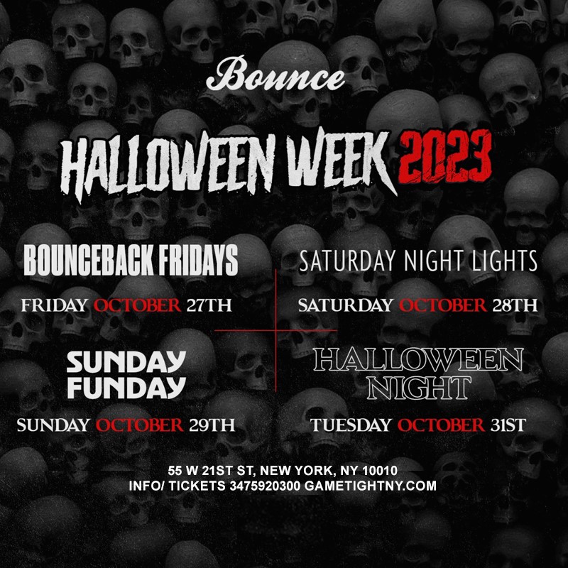 Bounce NYC Halloween Parties 2023 - Information